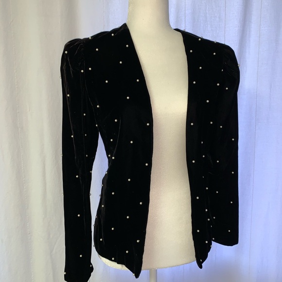 Jackets & Coats | Vintage Velvet Pearl Jacket | Poshmark